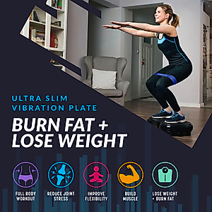 Bluefin Fitness Ultra Slim Power Vibration Plate | Innovational Vibro Shaper | 5 Programs + 180 Levels | Noiseless Home Fitness | Bluetooth Speakers| Easy Storage | Sleek & Compact Design