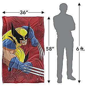 Marvel Blanket, 36"x58" X-Men Wolverine Slash Silky Touch Super Soft Throw Blanket