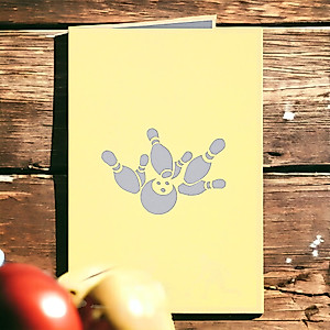 Rykamia Bowling Pop Up Card, Blank Bowling Card With Envelop, Bowling Birthday Card, Card For Bowling Player, Bowling Thank You Card, Graduation, Just Because, Get Well, Card For Friend, Bowling Gifts