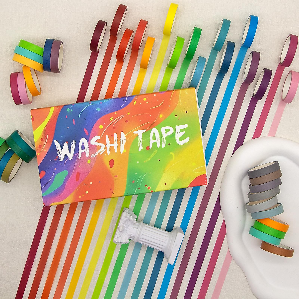 Ieebee 40 Rolls Washi Tape Set, Decorative Masking DIY Tapes for Children and Gifts Warpping (Mix)