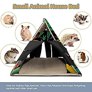 RATGDN Small Pet Hideout Marijuana Weed Leaf Hamster House Guinea Pig Playhouse for Dwarf Rabbits Hedgehogs Chinchillas
