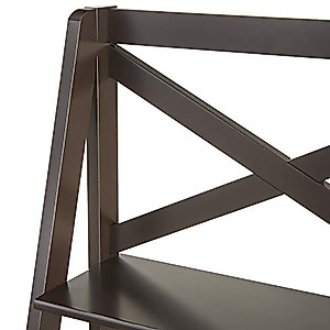 Target Marketing Systems 4-Tier Ladder Shelf, Modern Standing Bookshelf Organizer, Storage Rack for Home Office and Living Room, 20", Espresso