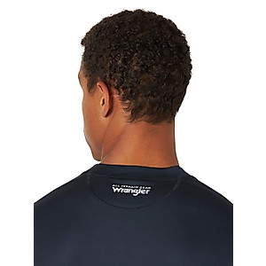 ATG by Wrangler mens Long Sleeve Performance Sun T Shirt, Navy, Large US