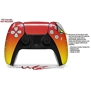 WraptorSkinz Skin Wrap compatible with Sony PS5 DualSense Controller Smooth Fades Yellow Red (CONTROLLER NOT INCLUDED)