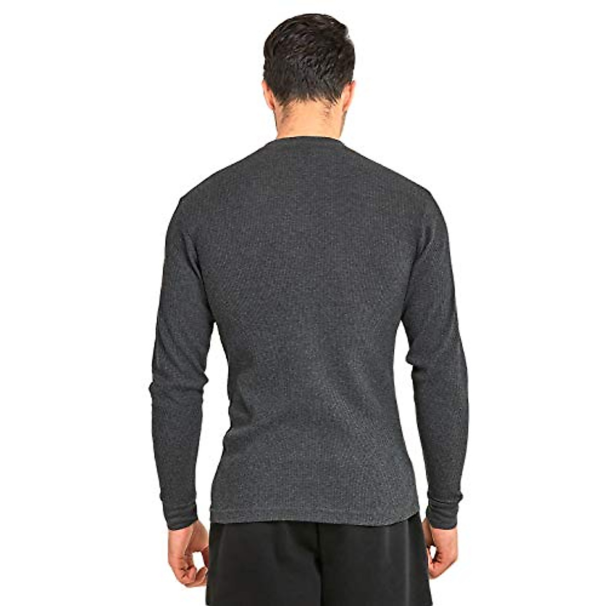 Men's Classic Waffle-Knit Medium Weight Thermal Top (S, Charcoal)