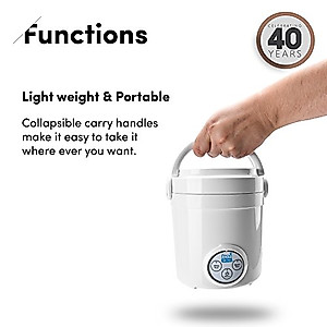 Aroma Housewares (MRC-903D) Mi 3-Cup (Cooked) (1.5-Cup UNCOOKED) Digital Cool Touch Mini Rice Cooker,White
