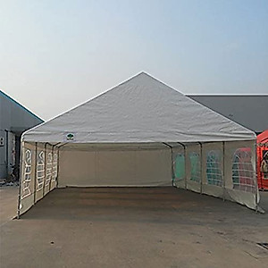 Shade Tree 30 x 20 Foot Heavy Duty Party, Event, Wedding, Carport, Canopy Shelter Tent with Windowed Sidewalls and Zippered Doorway End Walls, White