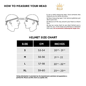 ROYAL M141 Full face Motorcycle Helmet - DOT Approved - Unisex, Classic, Elegant Design (Gloss Black, M)