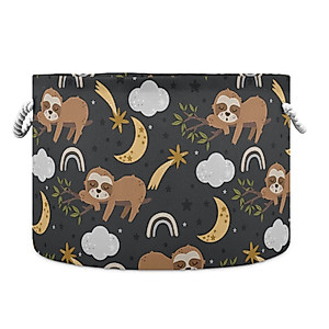 Kigai Cotton Rope Basket Cute Sloth Large Storage Basket for Toys Blanket Baby Laundry Basket for Nursery, Closet, Bedroom, Home Organization