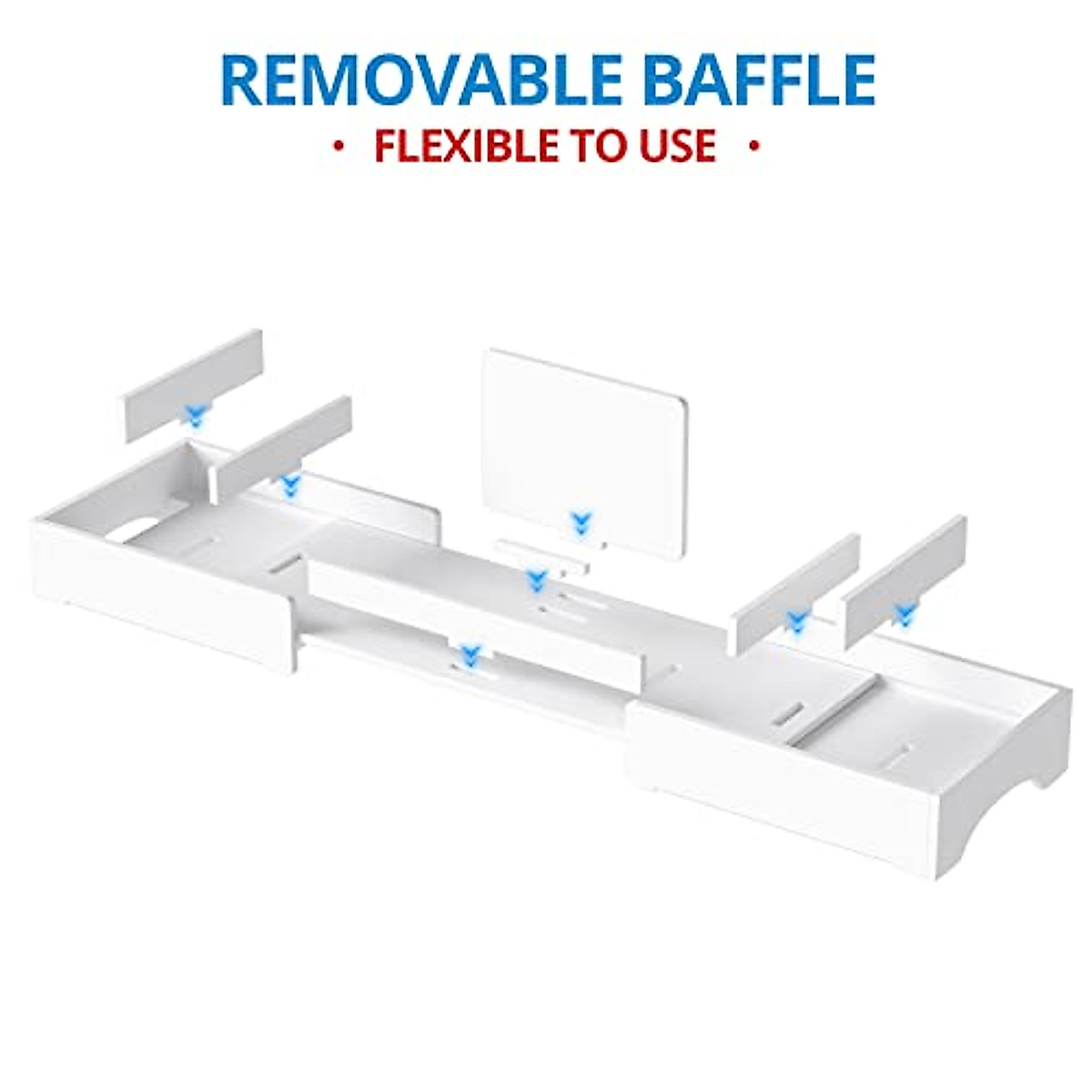 WINFFOR Acrylic Bathtub Tray, Expandable Bathtub Caddy, 1 or 2 Person Bath Tray, Luxury Bath Caddy Adjustable Bath Tub Table Caddy (White)