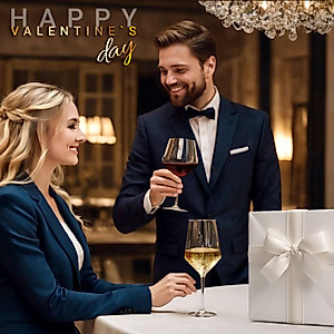 Mainstream Source Red Wine Glasses, Modern Renaissance Collection – Contemporary European Style Crystal Wine Glasses with Long Stems, Lead-Free (23.5 oz, Set of 4)