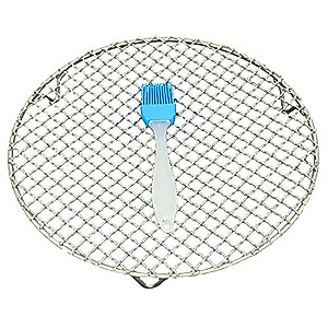 Fivebop Round Cooling Rack Stainless Steel Cross Wire Barbecue Grill Net Racks with 3 Legs for Cooking Baking Steaming (8.25 inches)