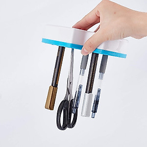 GORGECRAFT Sew Desktop Organizers Silicone Makeup Brush Holder Multipurpose Painting Pen Stand Holder Cosmetic Storage Box for Stash and Store (Blue)