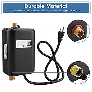 Tankless Water Heater, 110V 3000W Portable Mini Instant Electric Hot Water Heater System with LCD Digital Display for Household Indoor Bathroom Kitchen Washing