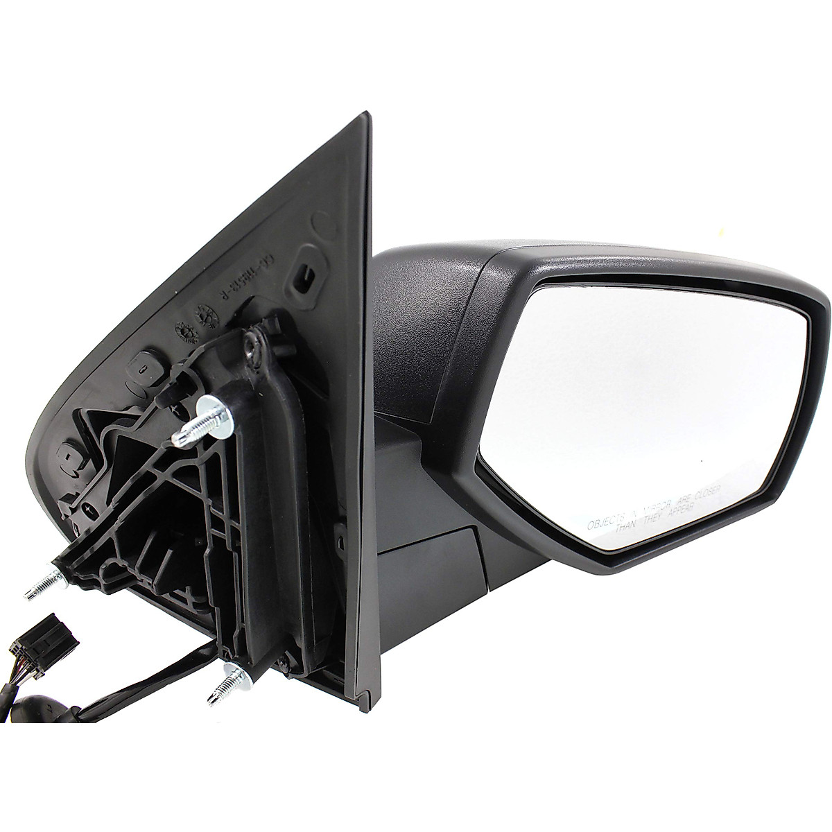 Kool Vue Passenger Side Power Heated Mirror for Chevrolet Silverado 1500 GMC Sierra 1500 2014-2018 Manual Fold Without Signal Light, Blind Spot Light, Memory & Puddle Lamp Textured