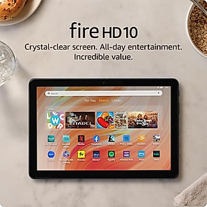 Amazon Fire HD 10 tablet (newest model) built for relaxation, 10.1" vibrant Full HD screen, octa-core processor, 3 GB RAM, 64 GB, Black