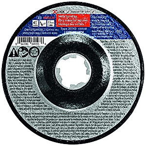 Bosch GWX10-45PE 4-1/2 In. X-LOCK Ergonomic Angle Grinder with Paddle Switch with Bosch GWX27LM450 4-1/2 In. x 1/4 In. X-LOCK Arbor Type 27 30 Grit Metal Grinding Abrasive Wheel
