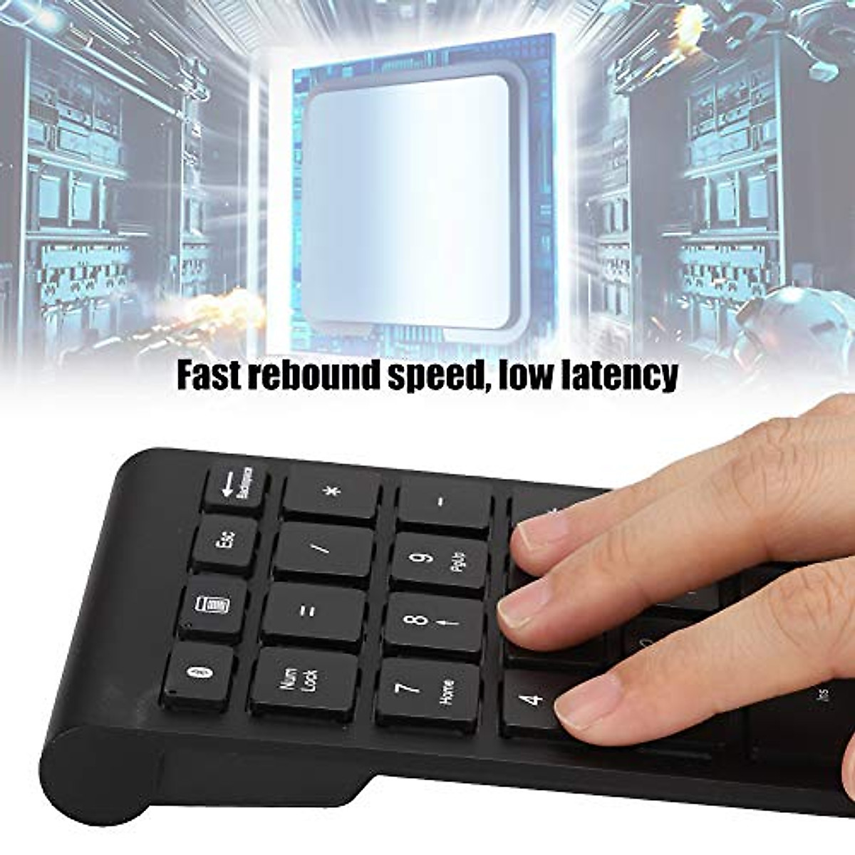 22 Keys Wireless Numeric Keypad Portable Mini Keyboard Number Pad Ultrathin Numeric Keyboard Numpad for Laptop Desktop Computer PC (Black)