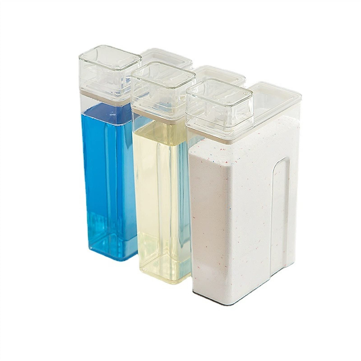 Food Storage Container 3PCS Cereal Container Airtight Keep Dry Pouring Storage Sealed Box 1230ml Laundry Detergent Sub Bottle Bathroom Laundry Powder Container Cereal Dispensers