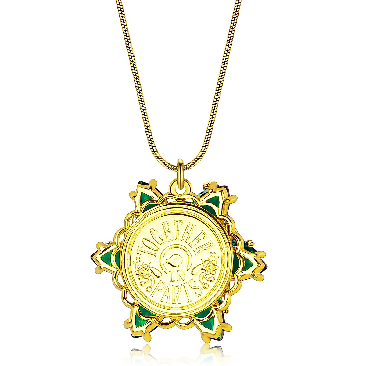 Confede Anastasia Necklace-Lost Princess Inspired Together In Paris Emerald Stone Flower Necklace for Women, Green