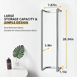 Towel Racks for Bathroom, Towel Holder for Bathroom Wall, 304 Stainless Steel Towel Rack Wall Mounted for Storing Towels, Robes, Bathroom Towel Rack with Hooks, Pro
