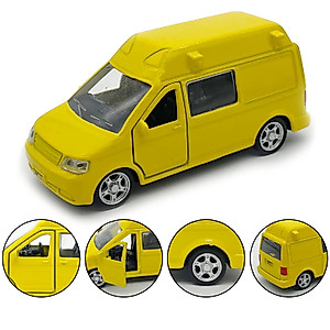 weilaga 5 Pack Die-cast Pull Back Vehicles,Mini Alloy Metal Models Car Toys,School Bus,Police Car with Openable Doors for Kids Boys Girls