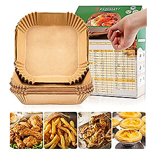 Air Fryer Disposable Paper Liners, 120 Pcs Square Parchment Cooking Non-Stick Liner for Airfryer, Microwave Oven, Frying Pan, 6.3 Inch Oil-proof Air Fryers Filters Sheet for 2 3 4 4.5 Qt Baking Basket