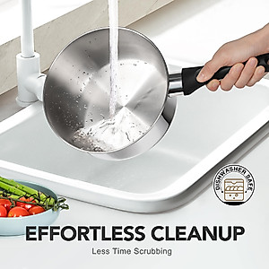 MICHELANGELO Stainless Steel Saucepan with Lid 6pcs, Triply Base Stainless Steel Pot Set, Saucepan Set with Bakelite Handle - 1QT & 2QT & 3QT