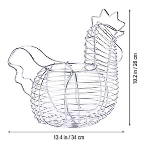 DOITO Metal Chicken Egg Basket, Silver, Egg