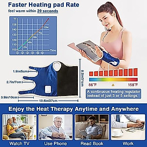 ALDIOUS Heating Pad for Wrist Pain, Heated Hand Wrap for Arthritis, Carpal Tunnel Relief, Tendonitis, Injuries, Wrist and Hand Pain Relief, 86-158℉ Adjustable Temperature, Auto Shut Off
