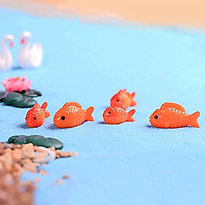MAOMIA 20 Pcs Miniature Fish Figurines Resin Fish Tank Decoration Fairy Garden Mini Goldfish Micro Landscape Decor Ornament
