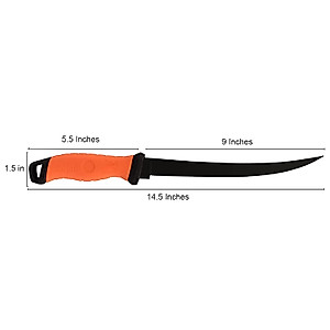 SPEARFISHING WORLD Stainless Steel Razor Sharp Fillet Knife Blade for Filleting Boning, Includes Sheath