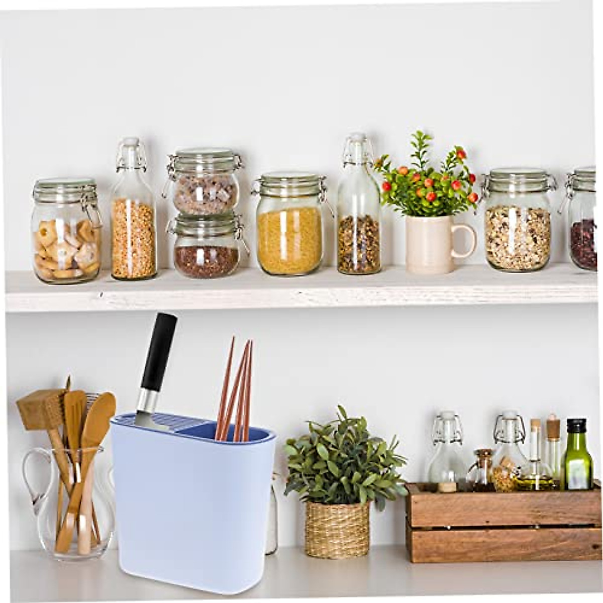 UPKOCH 1pc Plastic Utensils Sturdy Color Exquisite Dish Spoon Cage Scissor Sink Holder Draining Random Organizer Caddy Knives Block Lightweight Multipurpose Cutter Tableware