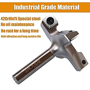 CNC Spoilboard Surfacing Router Bit, 1/2" Shank 3" Cutting Diameter, Carbide Insert Slab Flattening Router Bit Planing Bit Wood Planer Bit Woodworking Tools Comes With 10PCS Blades