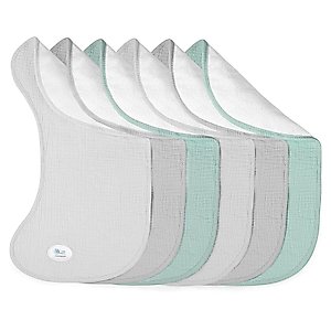 lulumoon Muslin Burp Cloths for Babies: 100% Soft Cotton Large Burping Cloths - Neutral Baby Burp Rags for Boy and Girl - Absorbent Burp Cloth for Spit-Ups 6 Pack