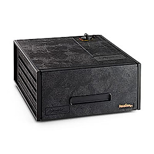 Excalibur 2400 Electric Food Dehydrator Machine with Adjustable Thermostat, Accurate Temperature Control and Fast Drying, 220 W, 4 Trays, Black