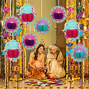 Diwali Hanging Honeycomb Decorations, Festival of Lights Indian Festival Deepavali Happy Diwali Honeycomb Hanging Decorations