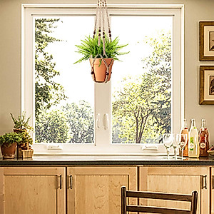 SzJias Artificial Ferns for Outdoors Fake Fern Plants Faux Boston Fern Plant for Room Home Garden Decor (4 Pcs)