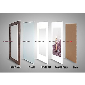 kennethan 11x14 Picture Frame Dark Brown 2 Pcs in 1 set 11x14 Frame can Display 8x10 Picture with Mat or 11x14 Without Mat on the Wall
