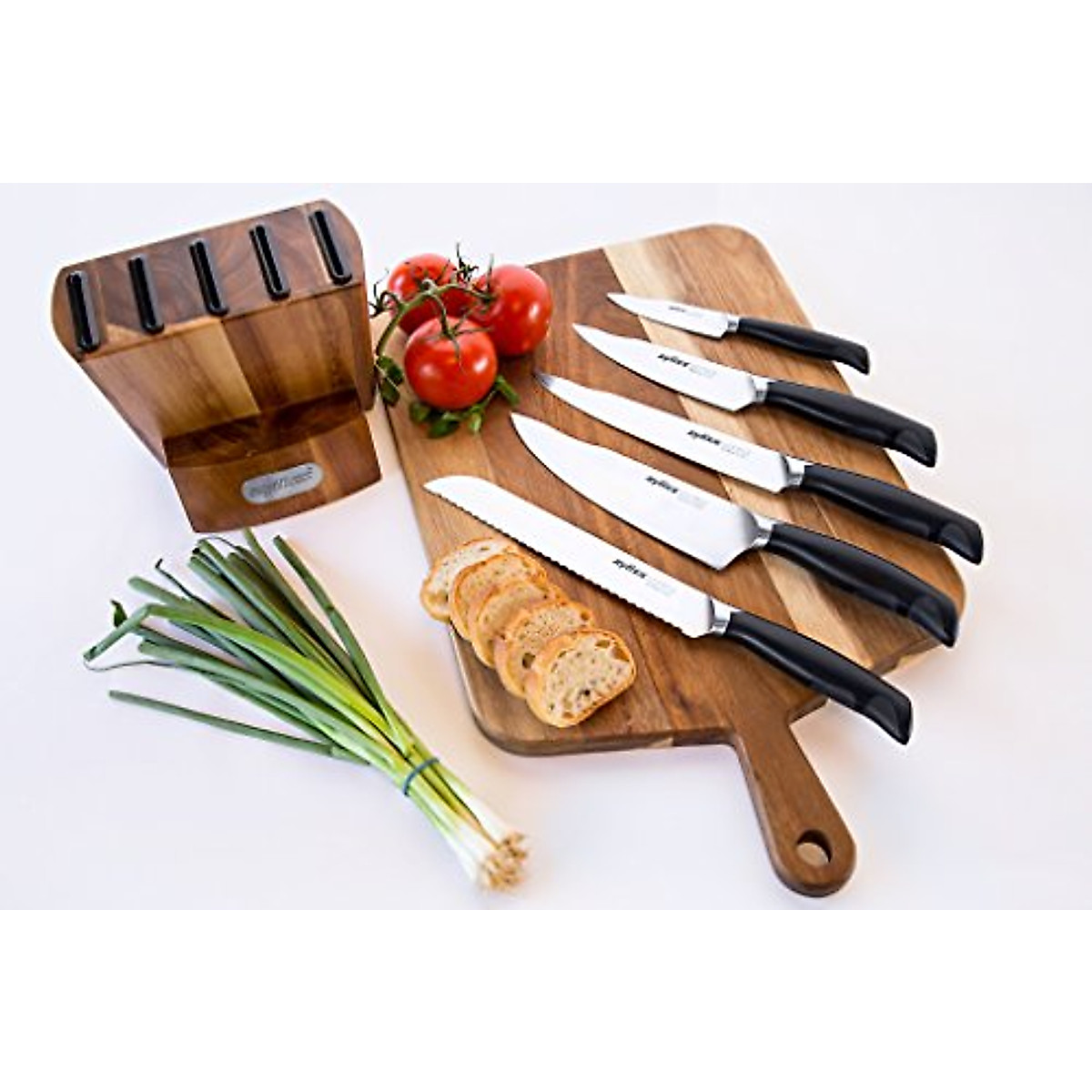 ZYLISS Control Wooden Knife Block - Kitchen Cutlery Storage - Knife Block Without Knives - 5 Slots