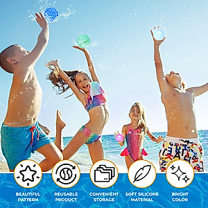 Reusable Water Bomb Balloons | Self Closing Soft Silicone Ball Bath Toy | Outdoor Water Splash Activity for Boys and Girls (6-pack)