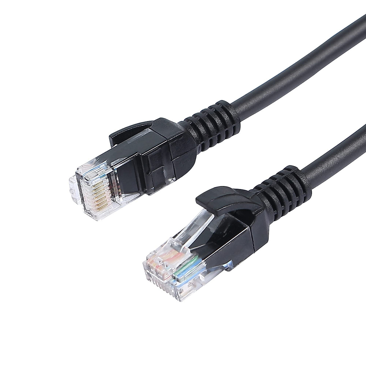 RIIEYOCA Cat5e Ethernet Coiled Cable Retractable Cable RJ45 Network LAN Coiled Spiral Cable for Laptops, Desktop, Routers, Set-top Boxes -Stretchable to 1.5M