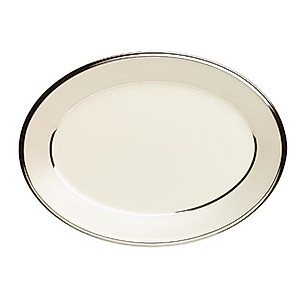 Lenox Ivory Frost Platinum Banded Ivory China 13-Inch Oval Platter
