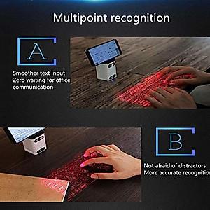 Heartbeat Laser Projection Keyboard, Bluetooth Virtual Keyboard with Keyboard/Mouse/Mobile Power/Mobile Bracket, Wireless Wired Connection Keyboard for Windows/iOS/Android
