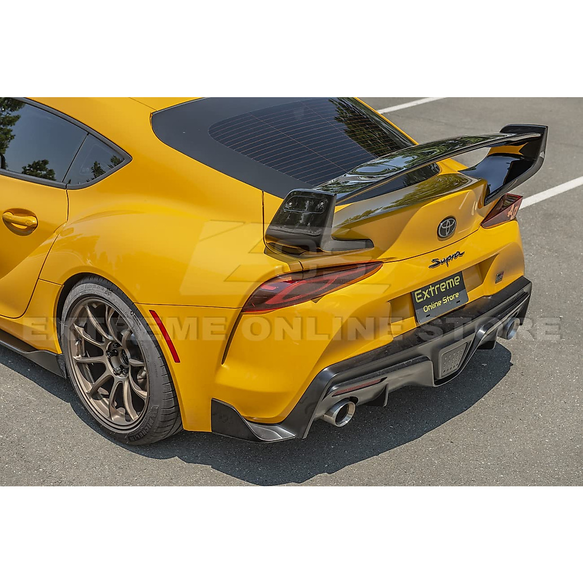 Extreme Online Store Replacement for 2020-Present Toyota A90 A91 Supra | ST Style Rear Trunk Lid Wing Spoiler (ABS Plastic - Painted Glossy Black)