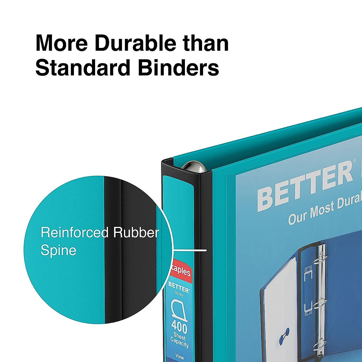Staples 651742 1.5-Inch 3-Ring Better Binder Teal (13468-Cc)