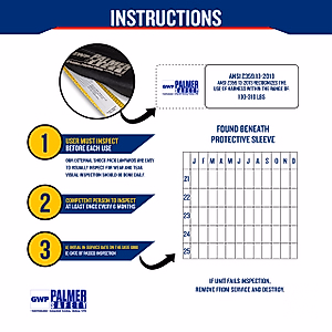 Palmer Safety Fall Protection Safety Harness w/Detachable 6' Single Leg Lanyard I EXTERNAL Shock Absorber Lanyard I OSHA/ANSI Fall Arrest Kit I Ideal for Industrial & Construction Use (Yellow - 1pk)