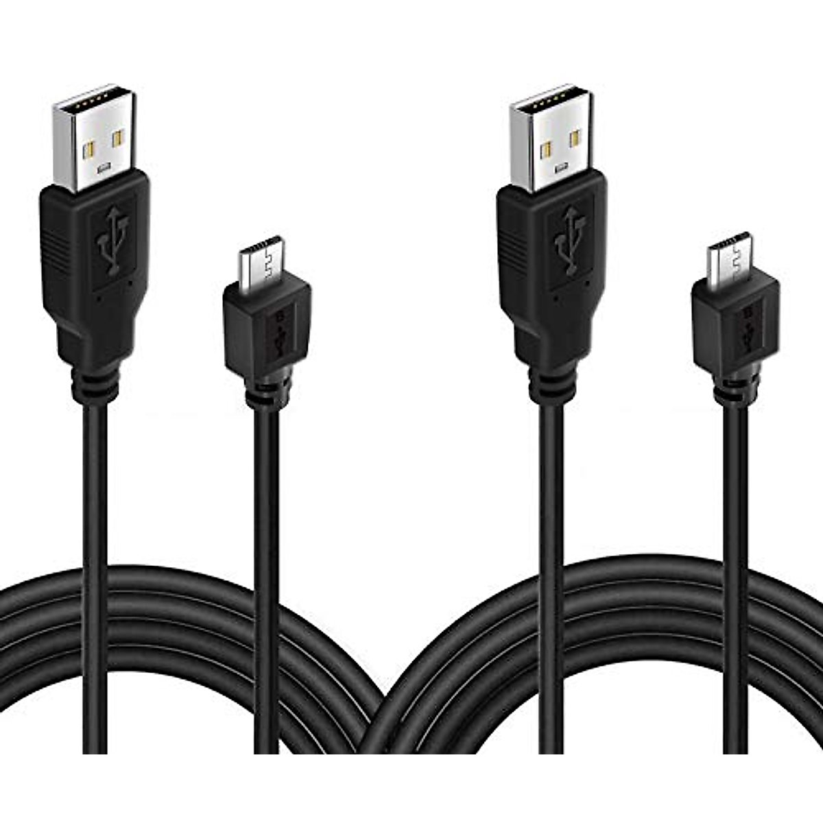 2 Pack 10ft PS4 Controller Charging Cable, Play and Charger Data Sync Cord for Sony Playstation 4/ PS4 Pro/ PS4 Slim/ PS4 Controllers, Microsoft Xbox One X/One S/One Elite/One Controllers (Black)