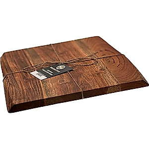 Mountain Woods Brown Hand Crafted Live Edge Acacia Wood Cutting Board/Serving Tray | Butcher Block | Charcuterie Board | Chopping Board for Vegetables, Fruits and Meat - 15" x 12" x 0.75"
