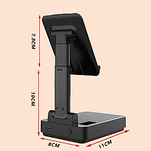 Gifts for Men, Mobile Phone Stand with Bluetooth for Him Dad Women,HD Surround Sound Perfect for Home and Outdoors with Bluetooth Speaker for Desk Compatible with iPhone/ipad/Samsung Galaxy(Black)